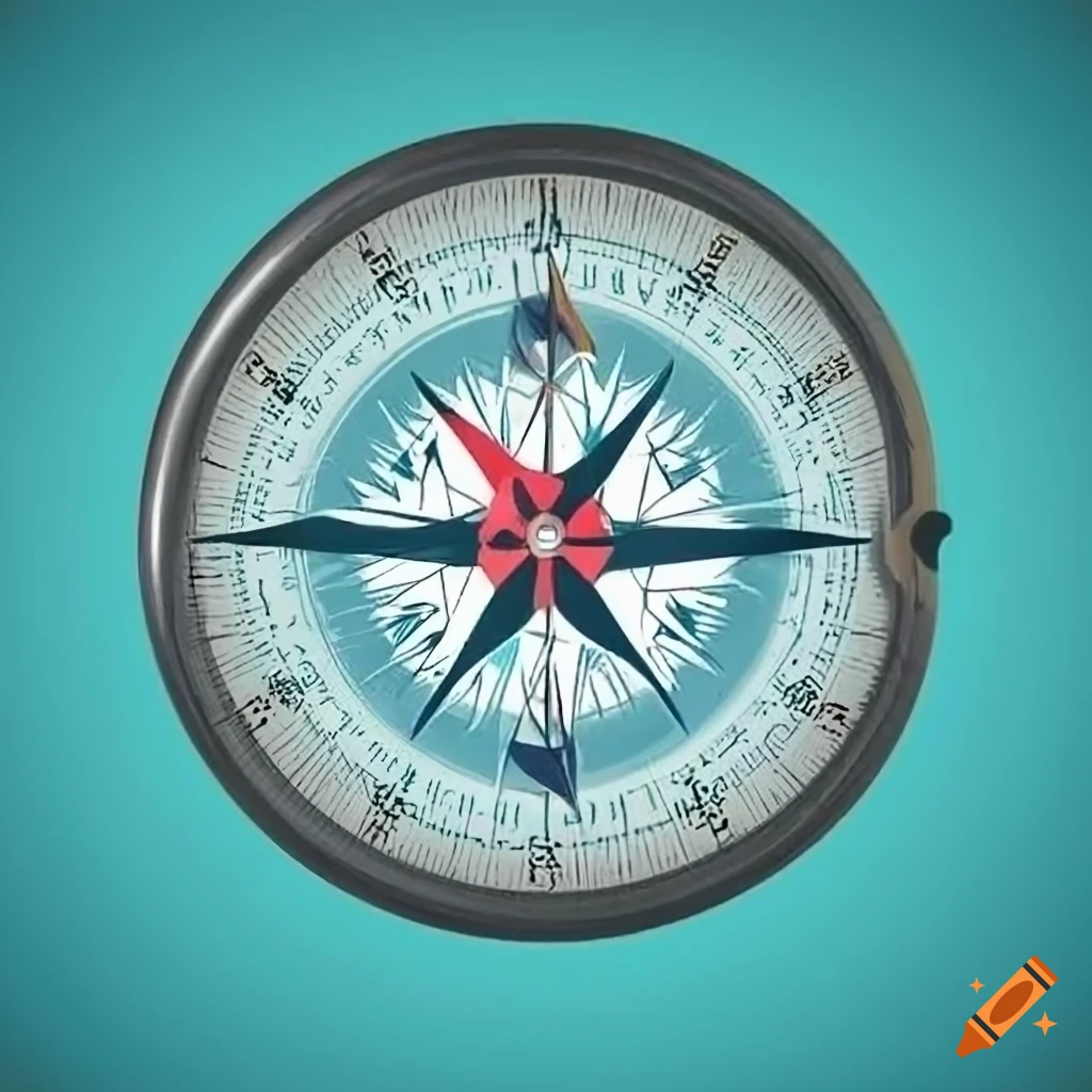 Mobile sundial against a green background for compass direction on Craiyon