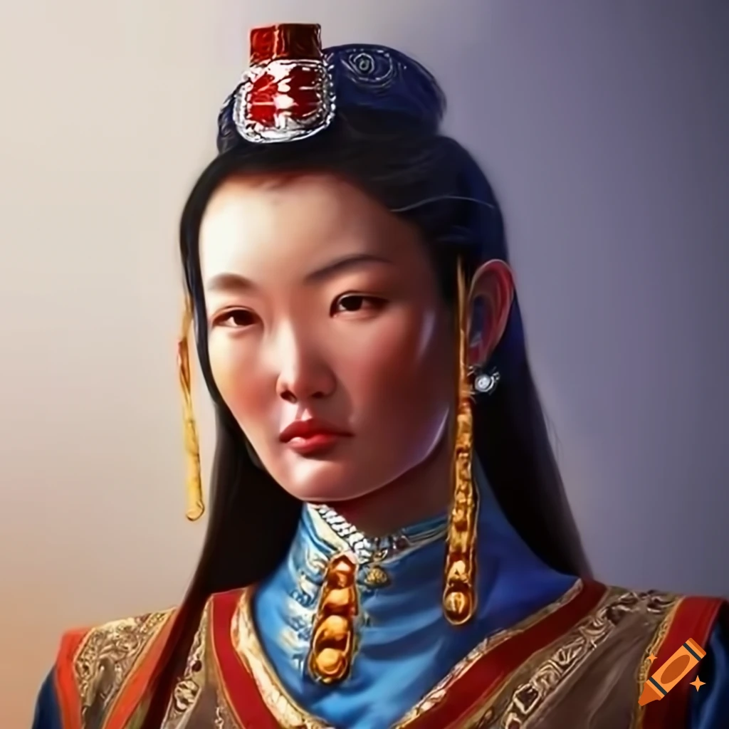 Portrait of a mongolian woman