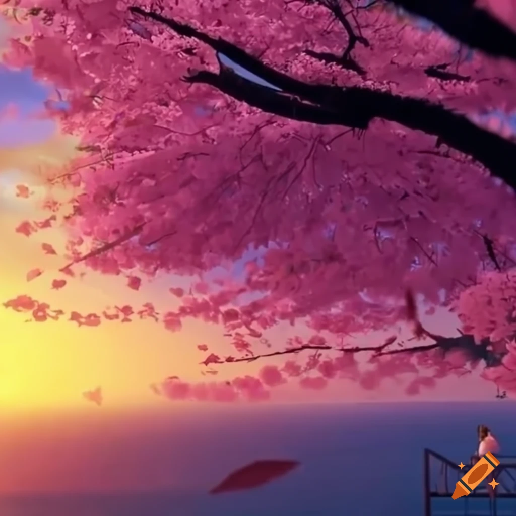 Sakura tree under a beautiful sky
