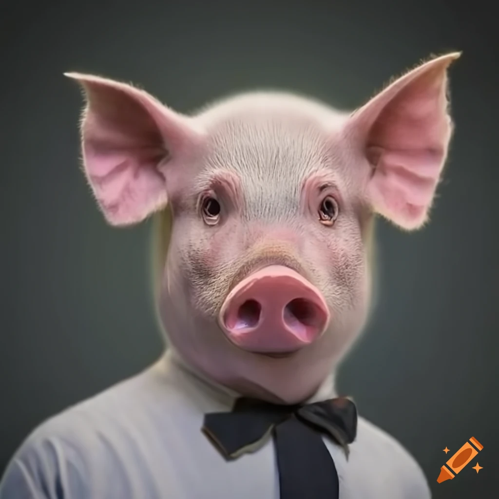 Charming pig with captivating eyes on Craiyon