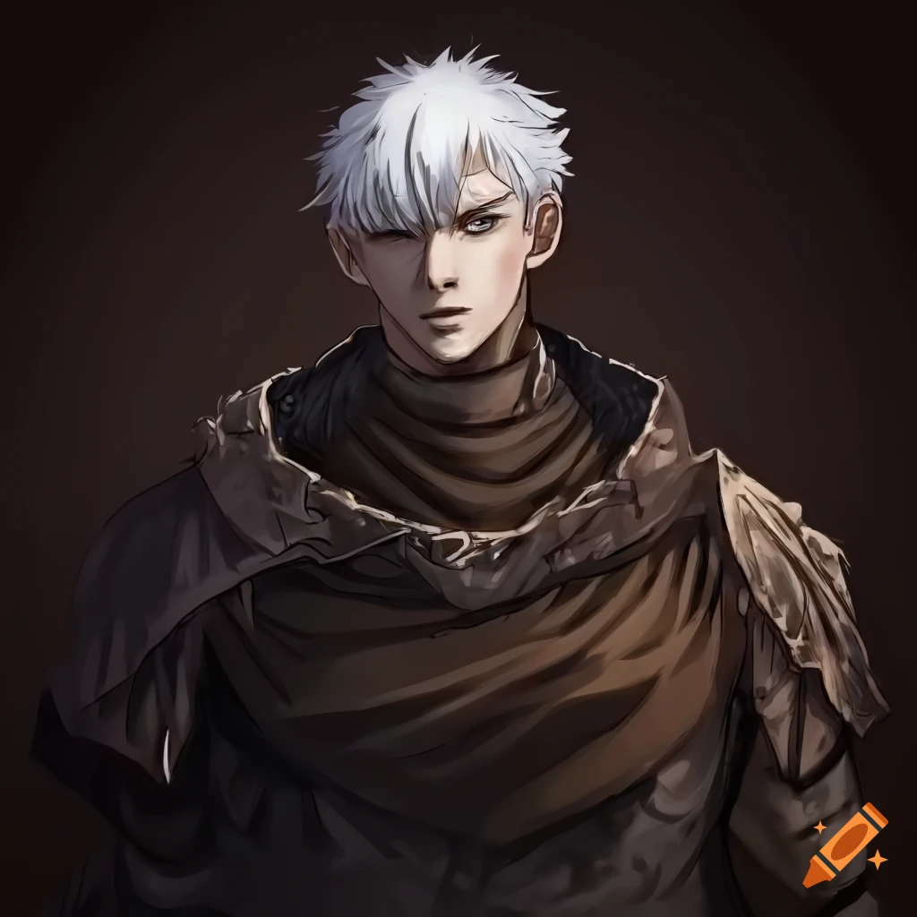 Male anime character with sword in fantasy attire on Craiyon