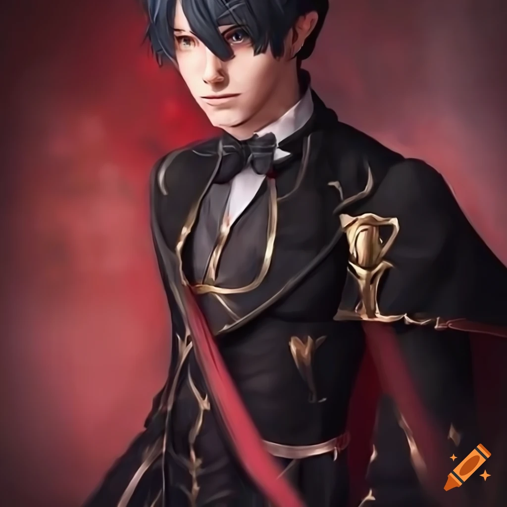 Hyper realistic portrait of a fire emblem butler on Craiyon