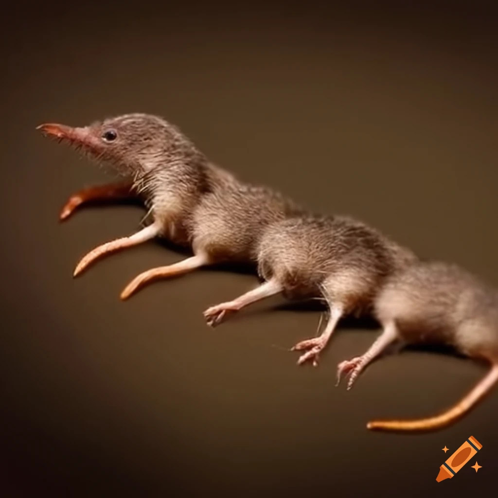 Picture of a unique alignment of shrews on Craiyon