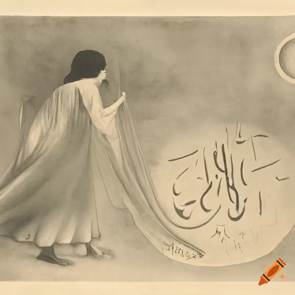 Stone lithograph artwork with islamic calligraphy on Craiyon