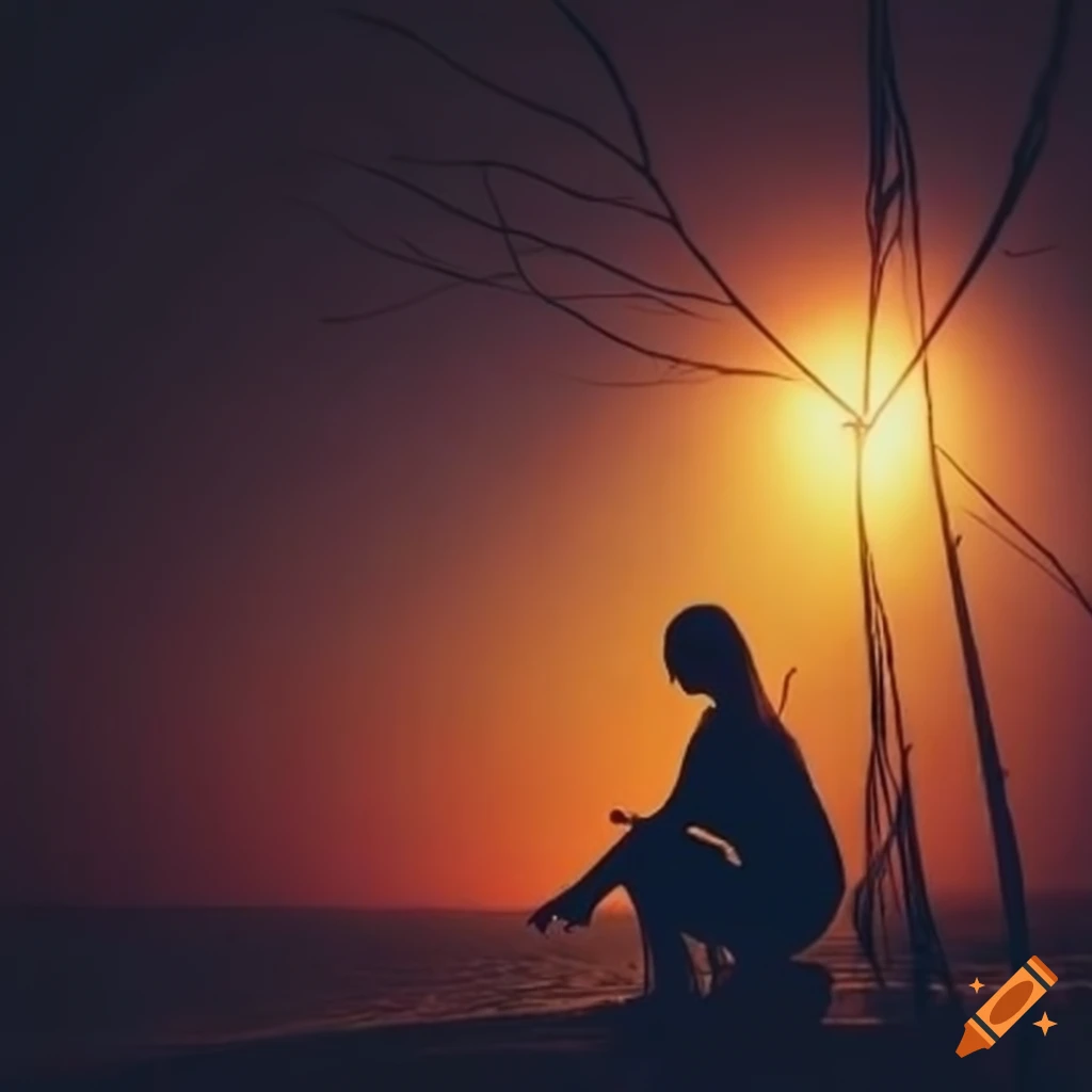 Illustration depicting a peaceful and relaxed state on Craiyon