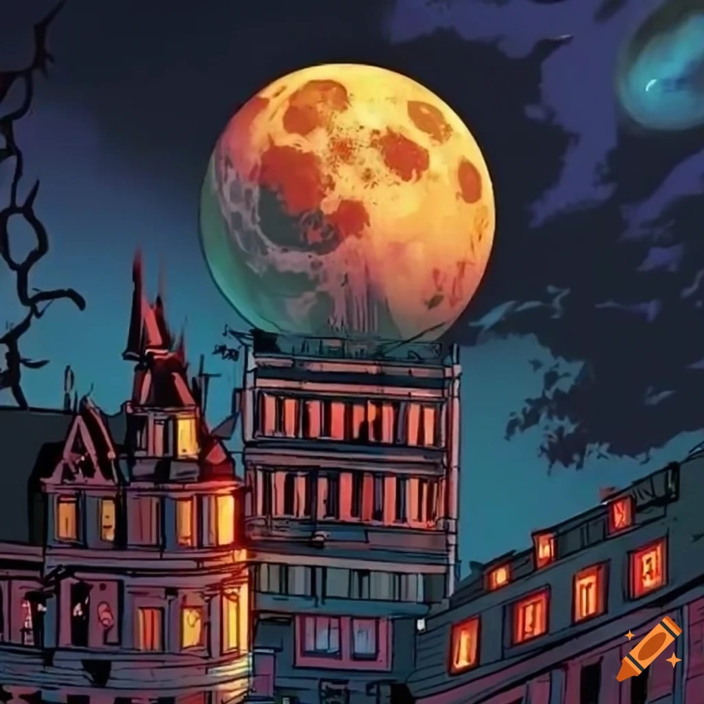 Comic style moon illustration on Craiyon