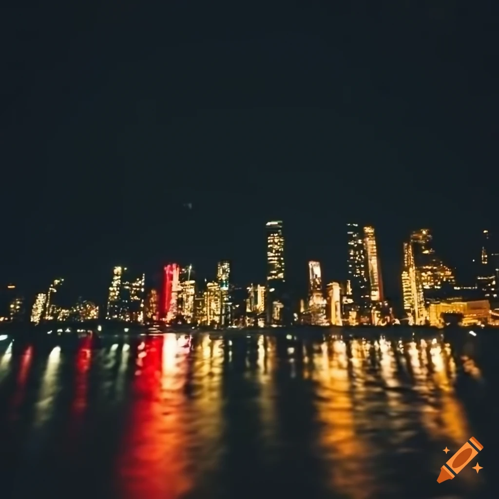 City skyline at night