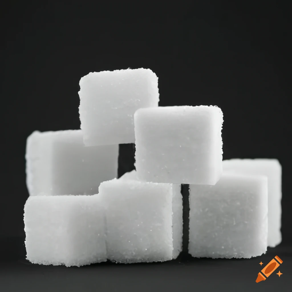 Sugar cube rolling on a surface on Craiyon