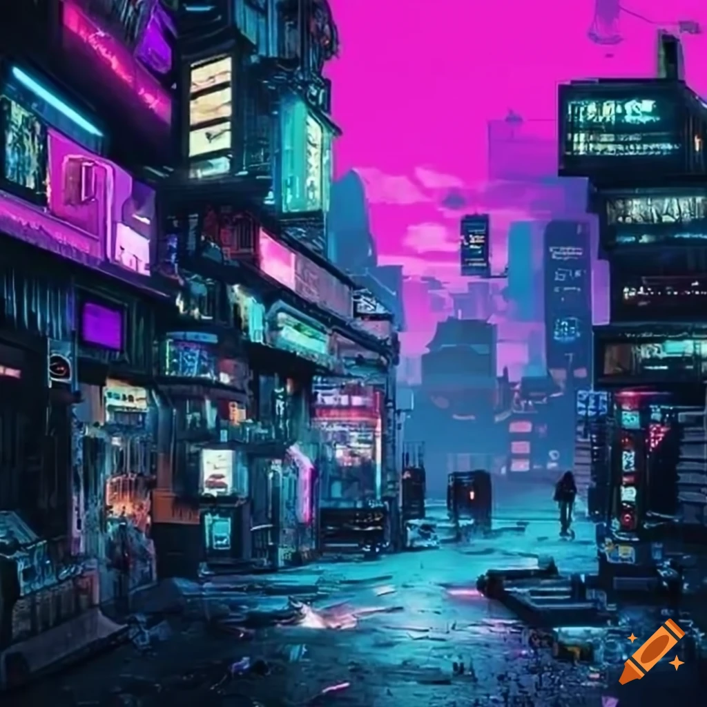 Cyberpunk world illustration on Craiyon