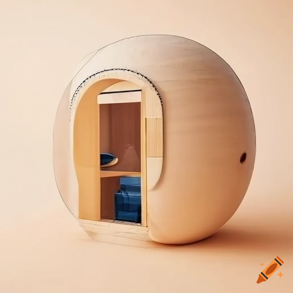 Creative living capsule with unique design and landing mechanism on Craiyon