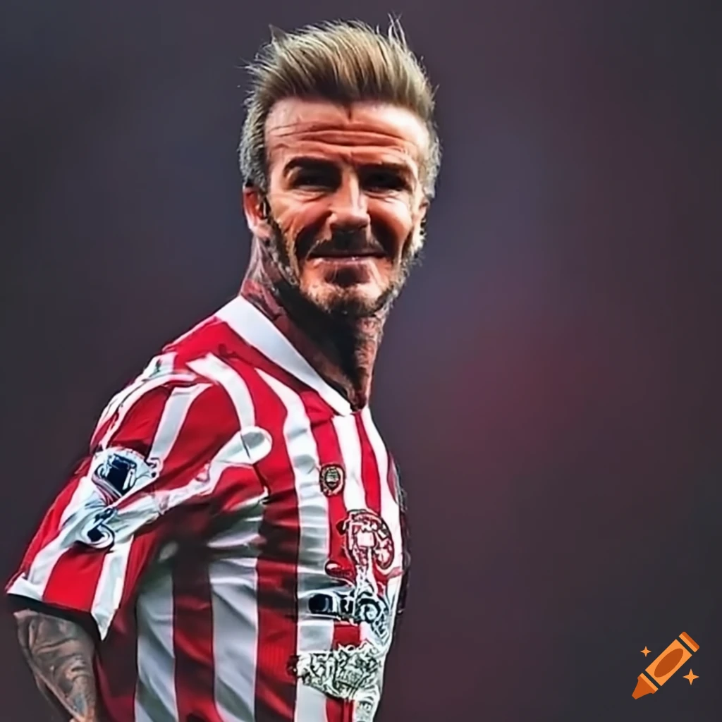 David beckham enjoying a meal on Craiyon