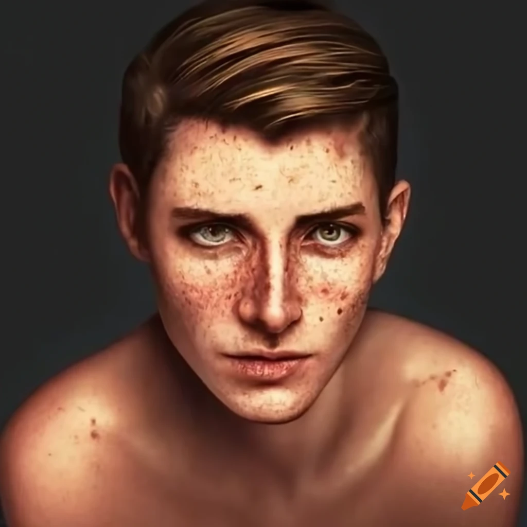 Man with acne skin on Craiyon