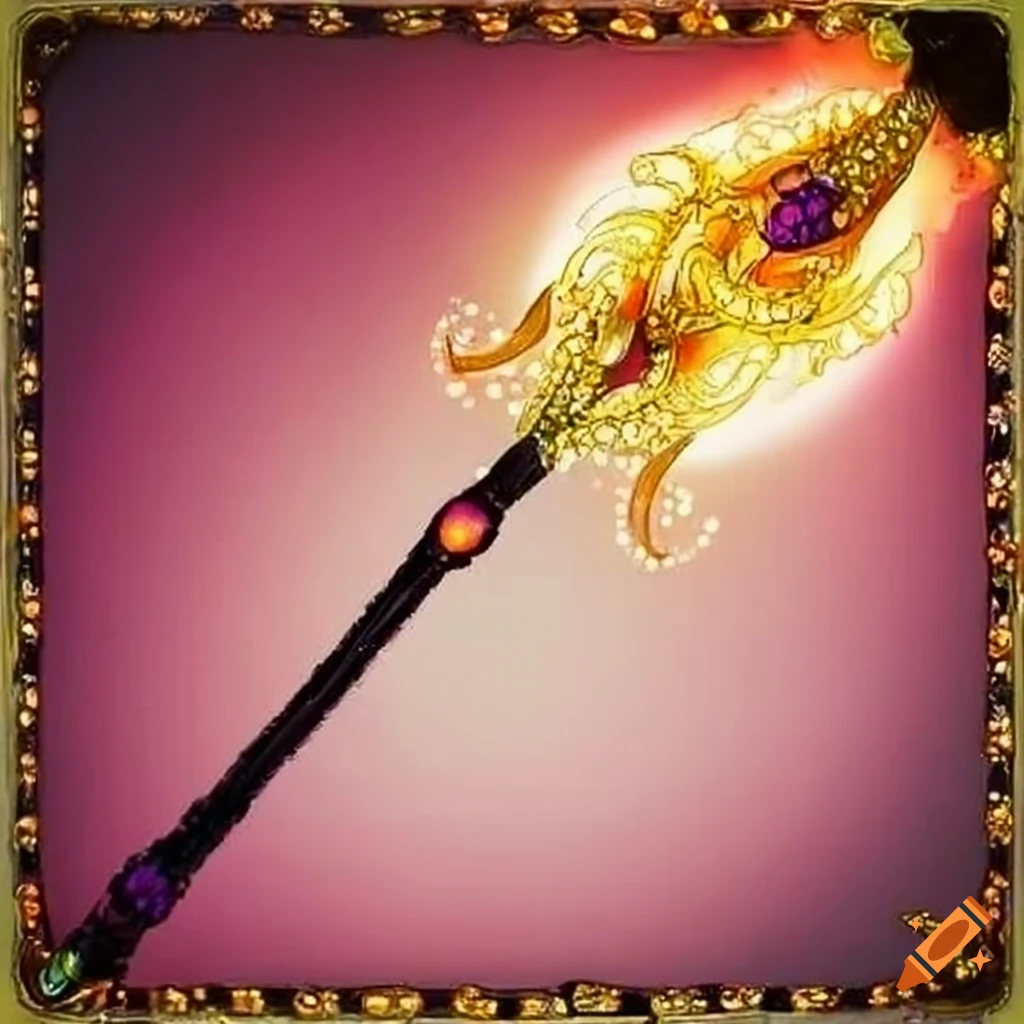 Scepter emitting radiant glow on Craiyon