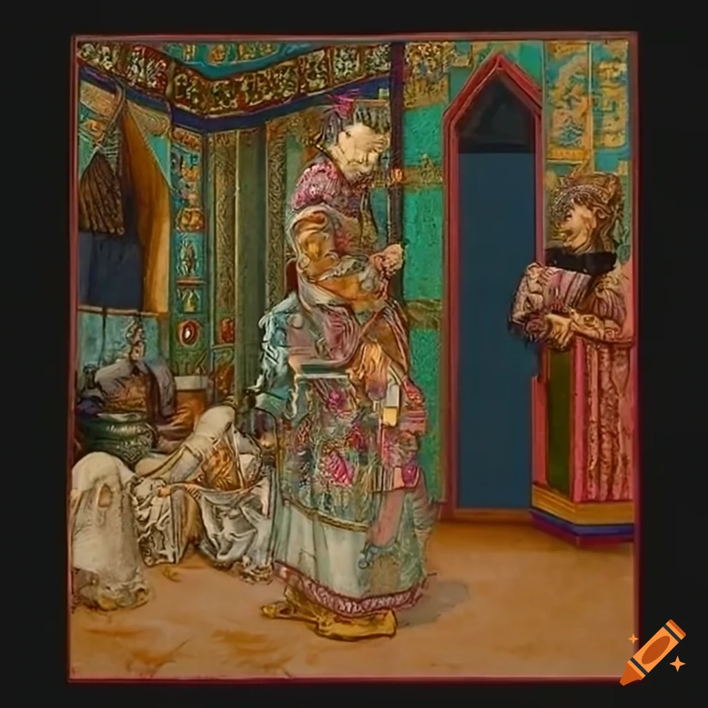 Aladdin and the genie stone lithograph with diverse art styles and wide ...