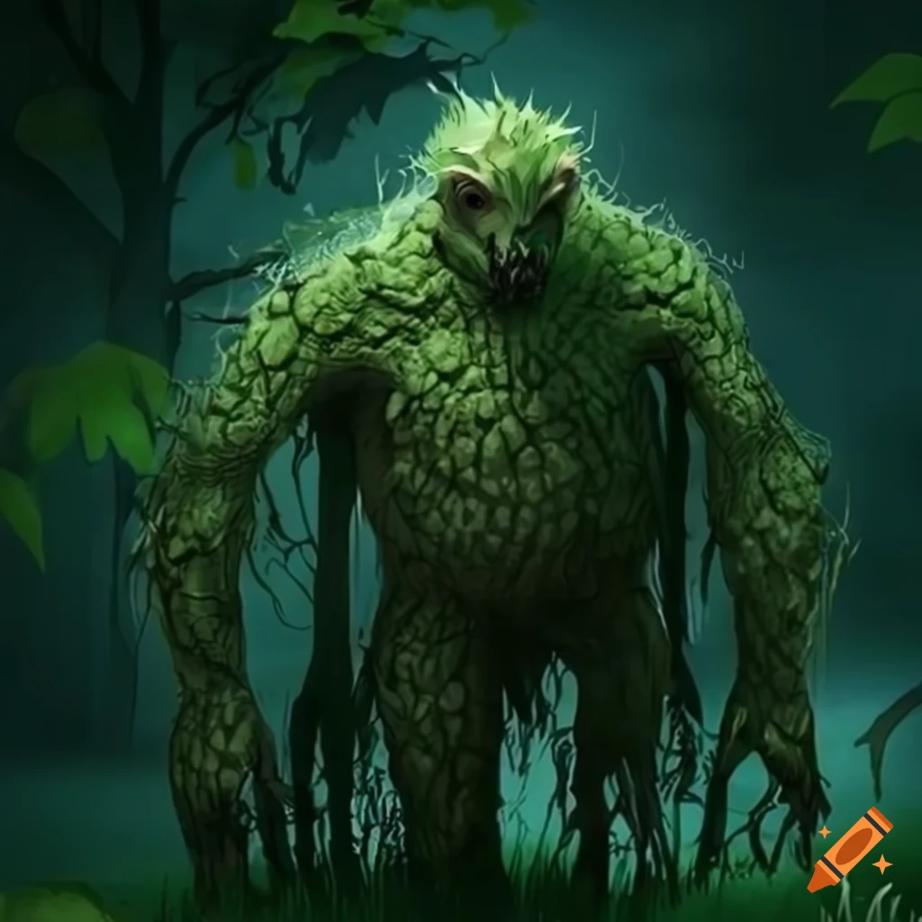 Fantasy illustration of a plant golem