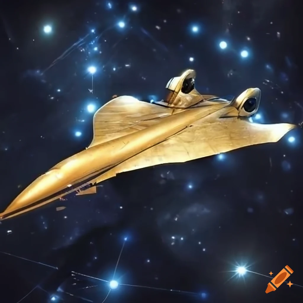 Hyperspace spaceship flying in deep space on Craiyon