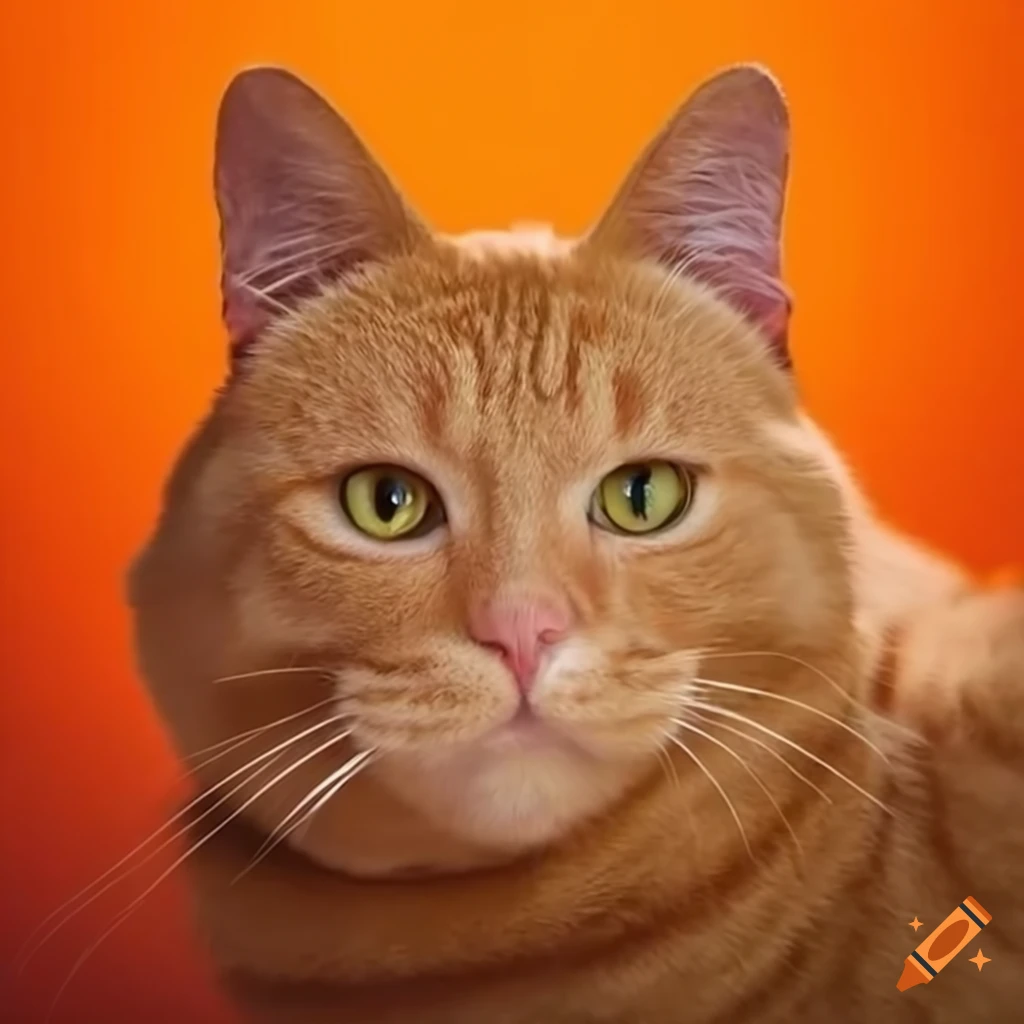 Realistic depiction of an orange cat resembling garfield on Craiyon