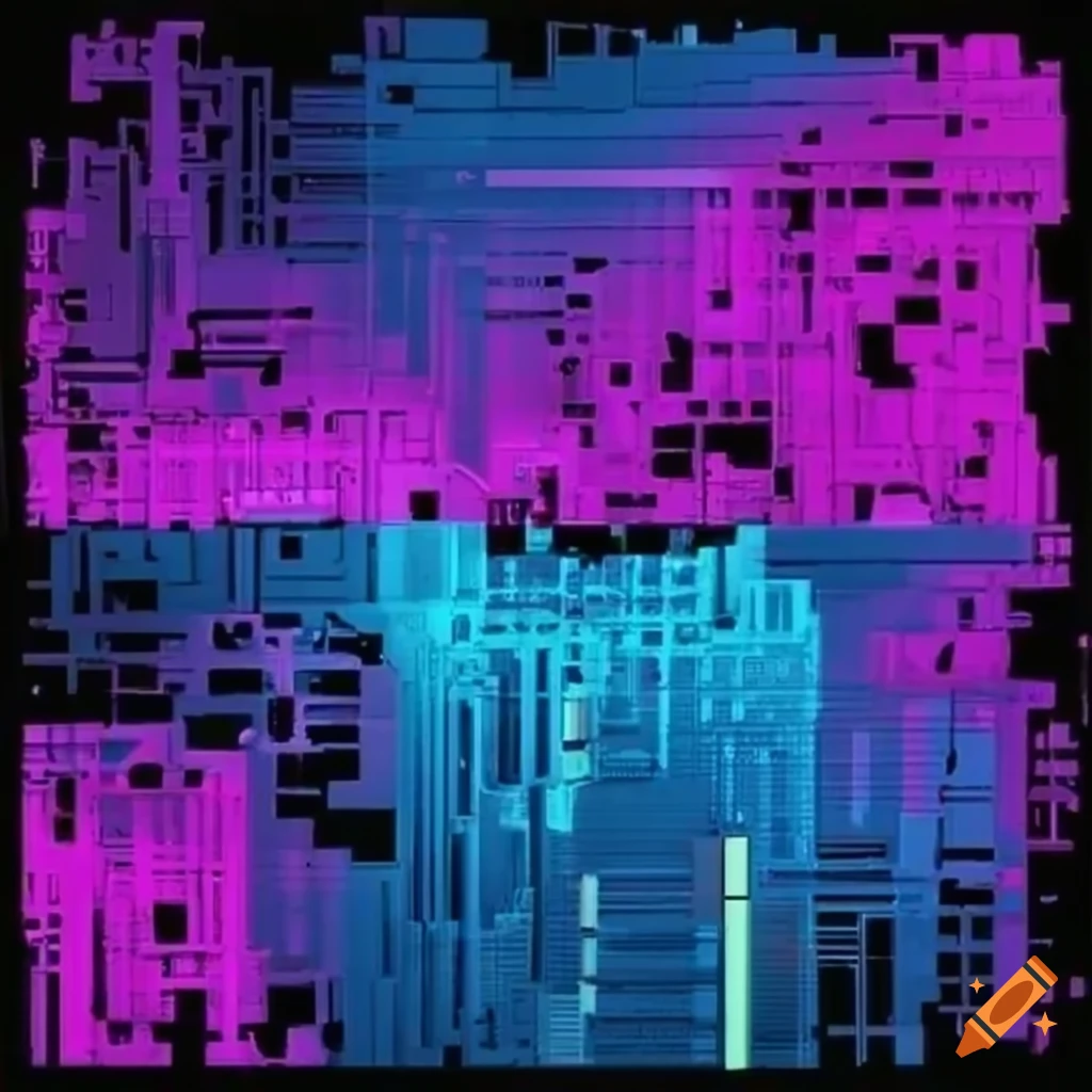 Retro depiction of 80s internet landscape on Craiyon