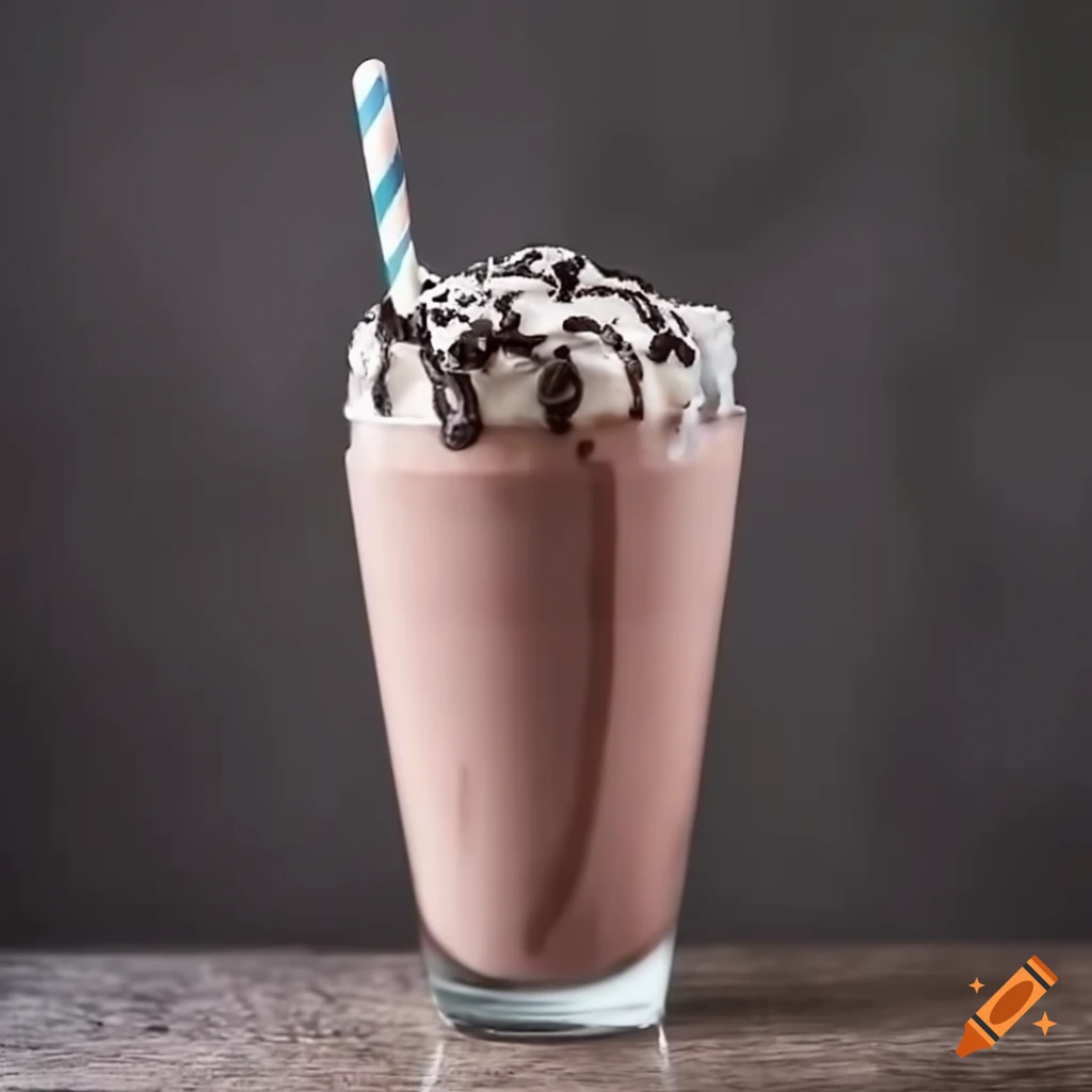 Delicious Oreo shake in a glass on Craiyon