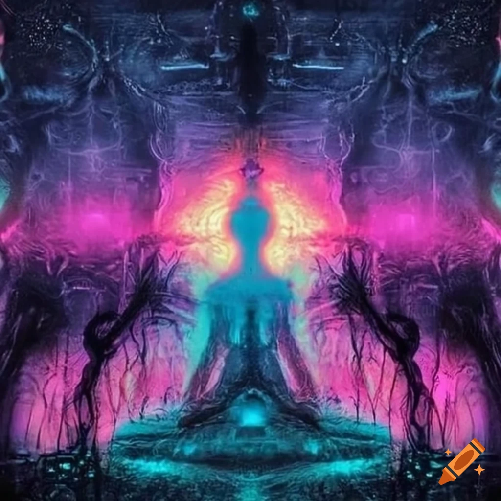 Cosmic horror with multiple worlds on Craiyon