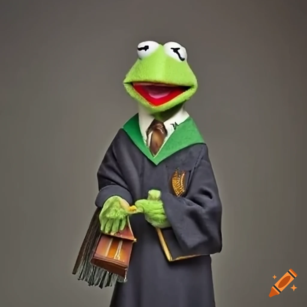 Kermit the frog dressed as a judge on Craiyon