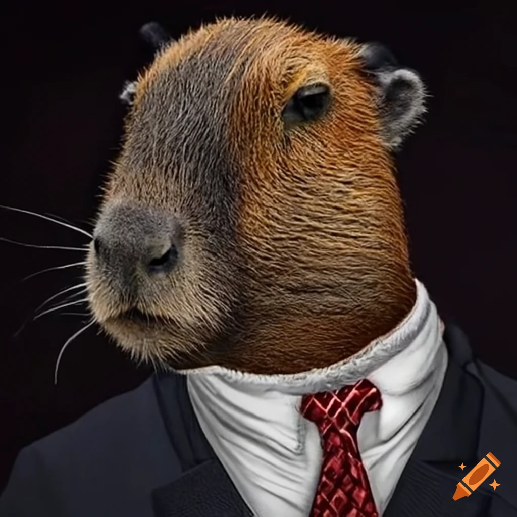 A man holding a capybara on Craiyon