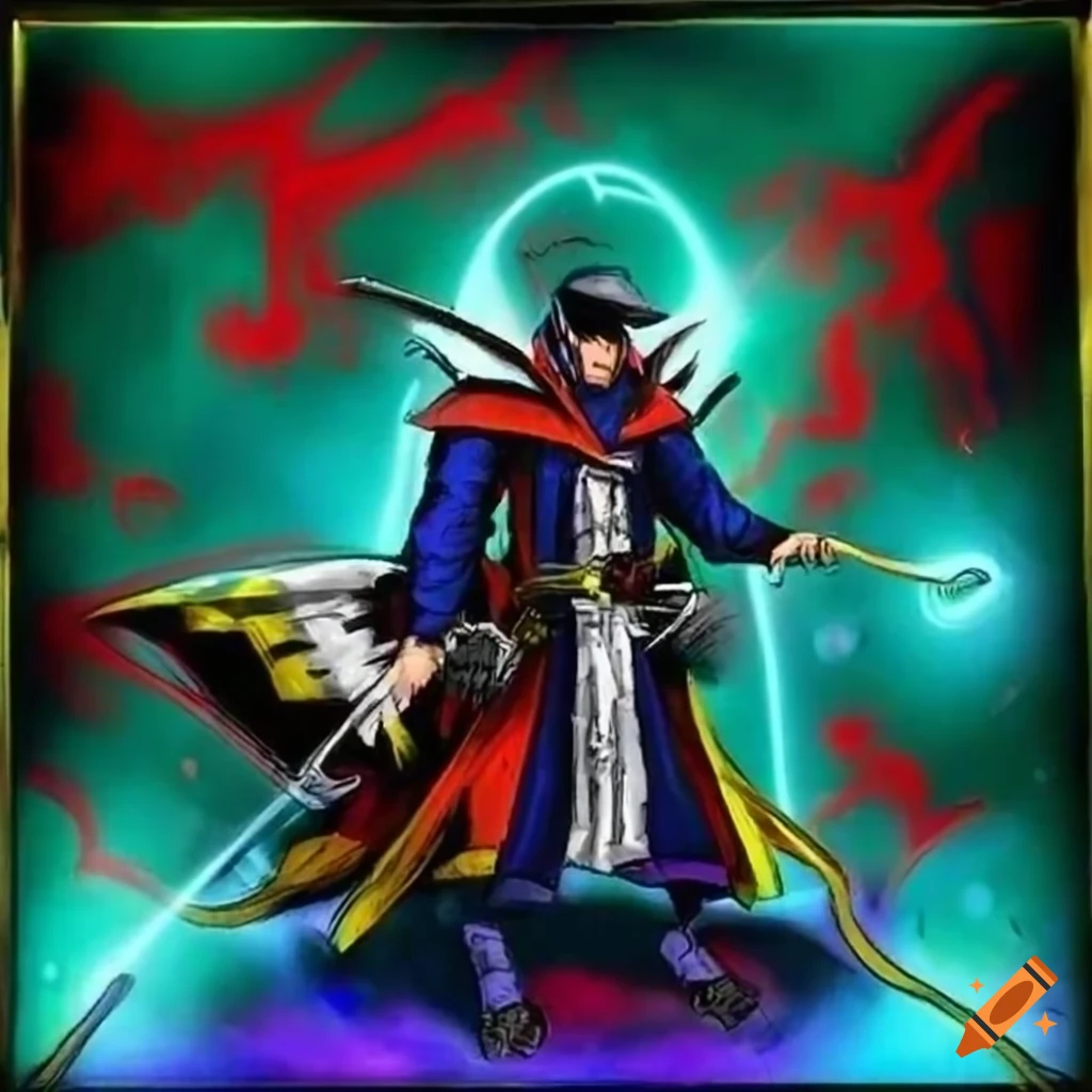 Rogue sorcerer with black hair and an antimatter rifle on Craiyon