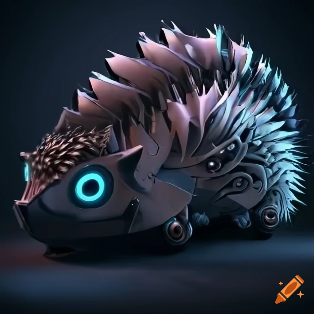 Sci-fi robotic hedgehog on Craiyon