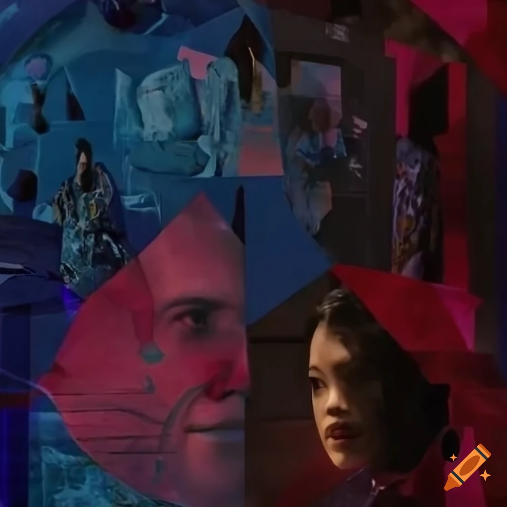 Collage cover design with abstract elements on Craiyon