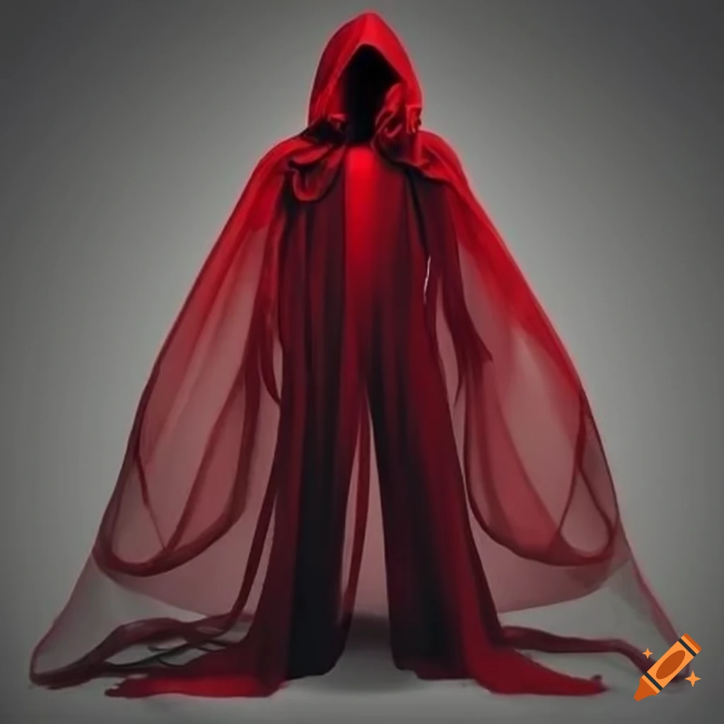 Stylish transparent red cloak on Craiyon