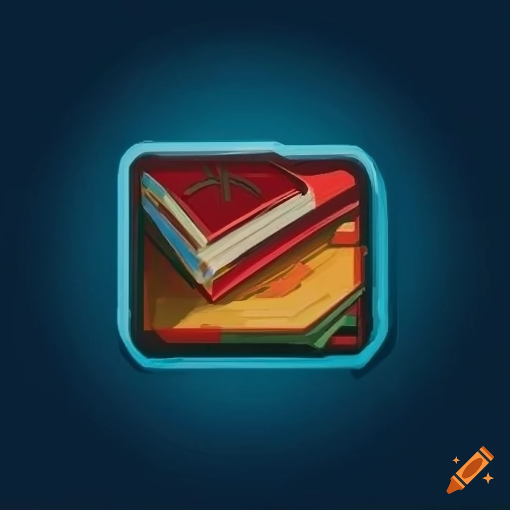 Artistic game icon of a library card on Craiyon
