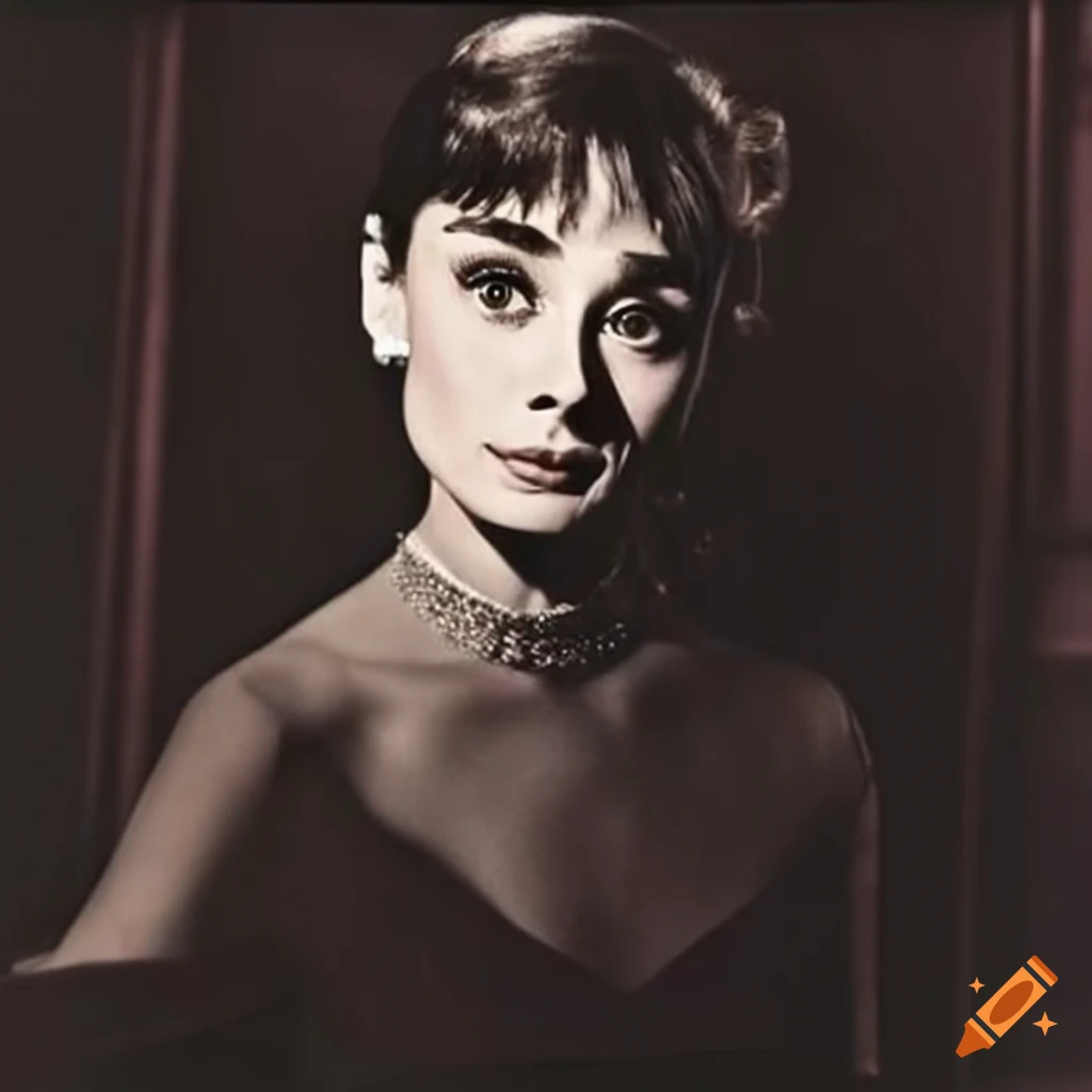 Famous celebrities audrey hepburn and kim kardashian sitting together on Craiyon