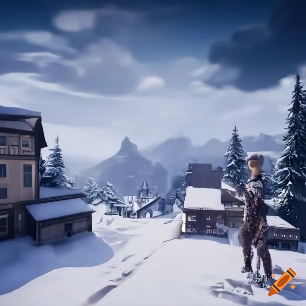 Portrait of a happy family in snowy mountains on Craiyon