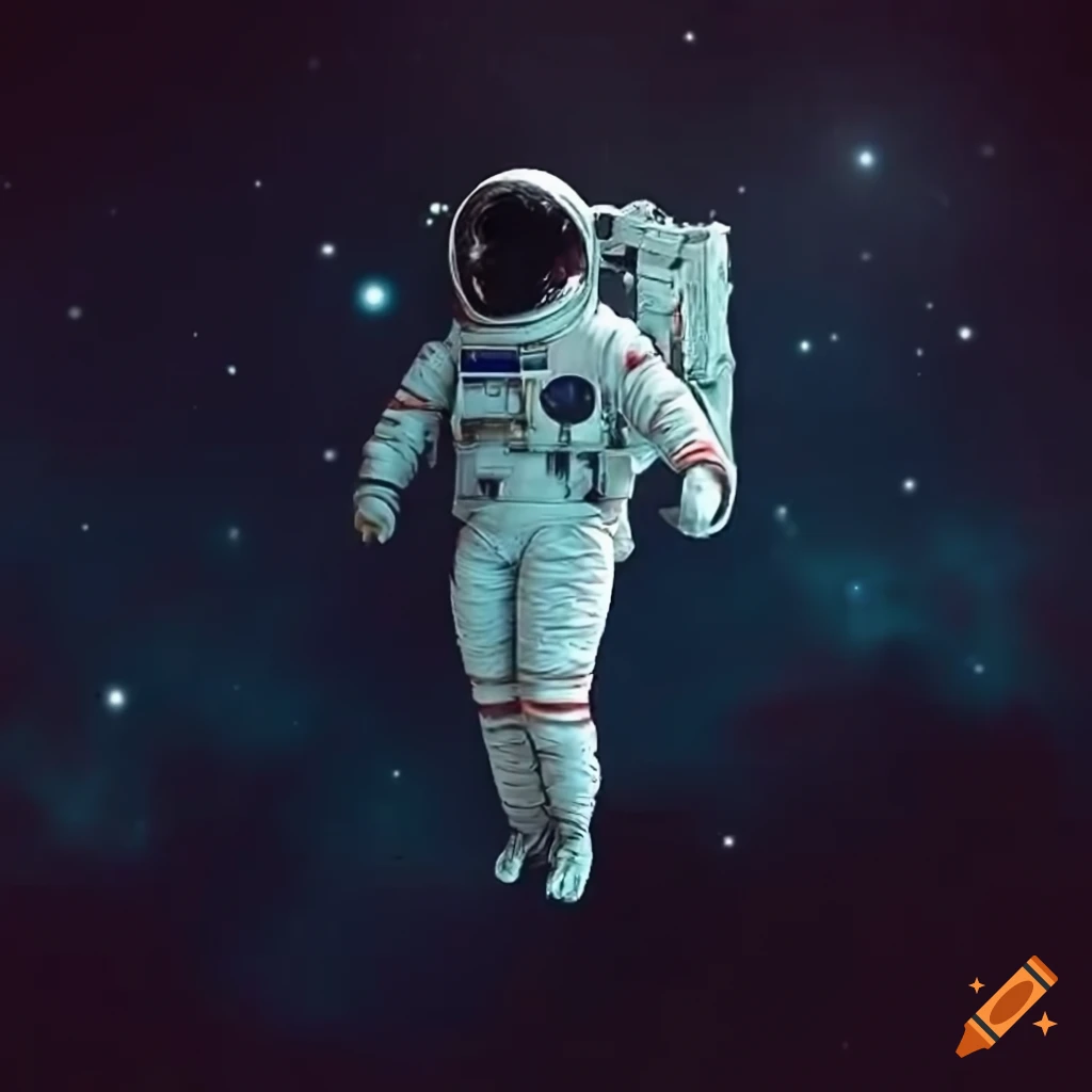 Space artwork of a floating astronaut with a cut tether on Craiyon