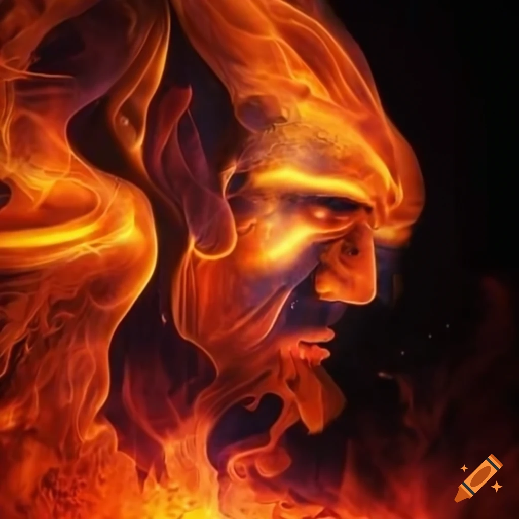 Depiction of the god of fire on Craiyon