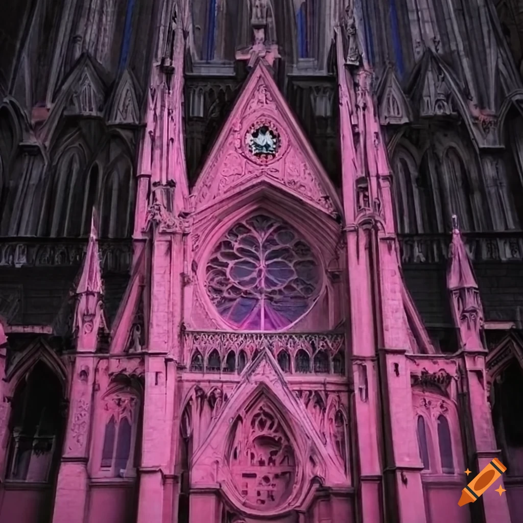 Sunset view of a gothic cathedral in a european city on Craiyon