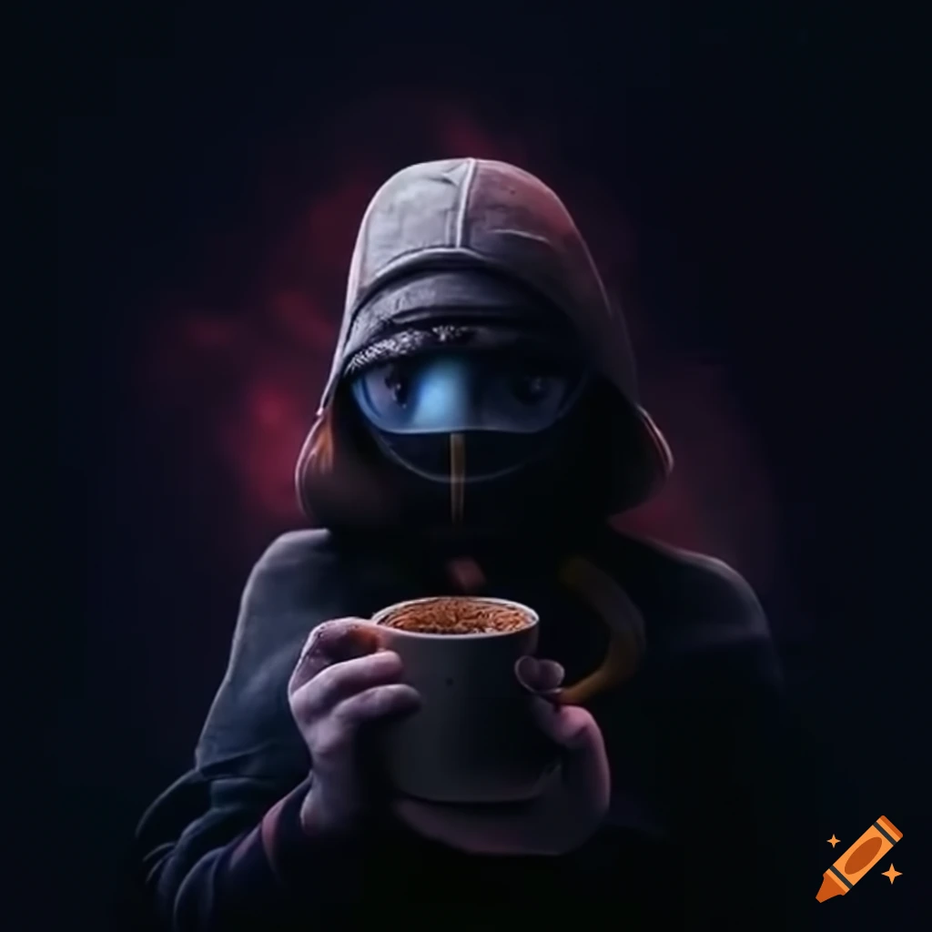 Ash from rainbow 6 drinking coffee