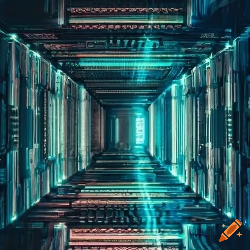 Futuristic building with cybernetic brain interface on Craiyon