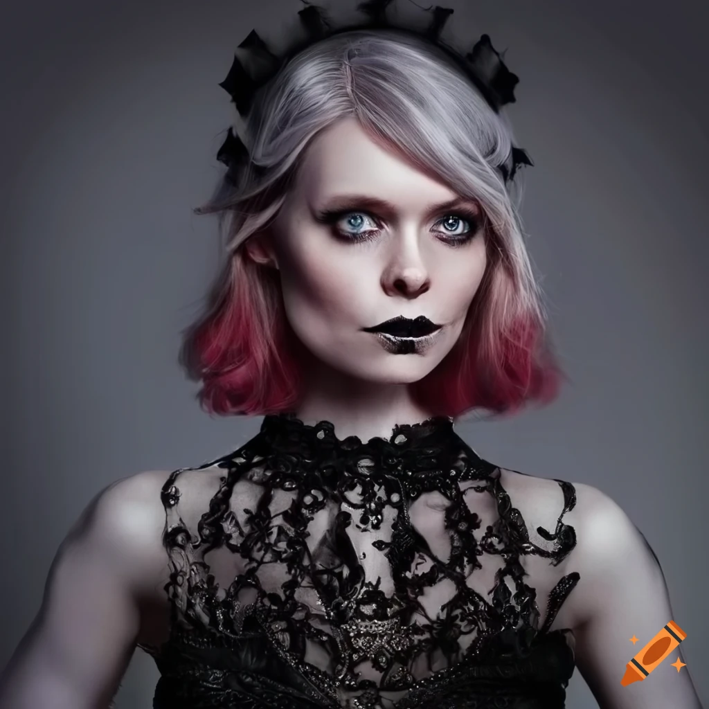 Gothic style ponytail hairstyle on Craiyon