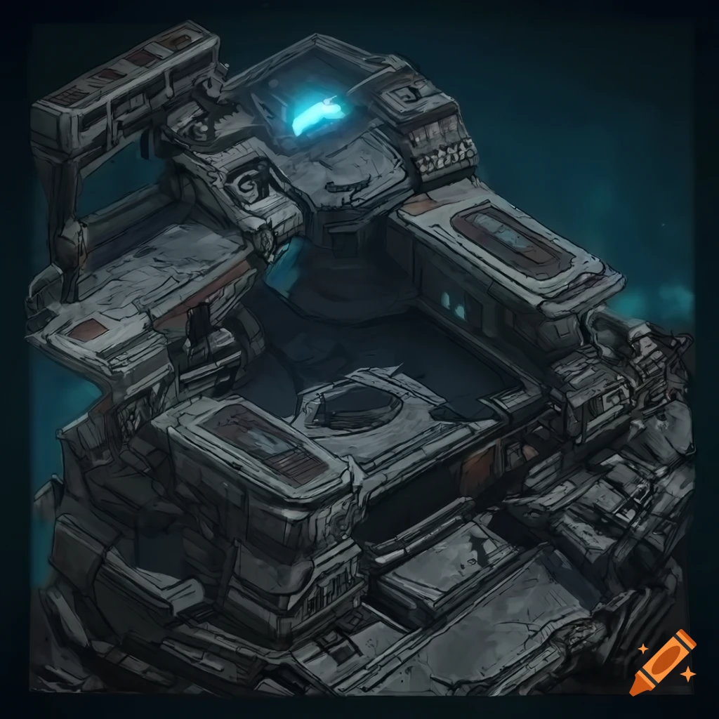 Isometric view of battle mechs in wilderness on Craiyon