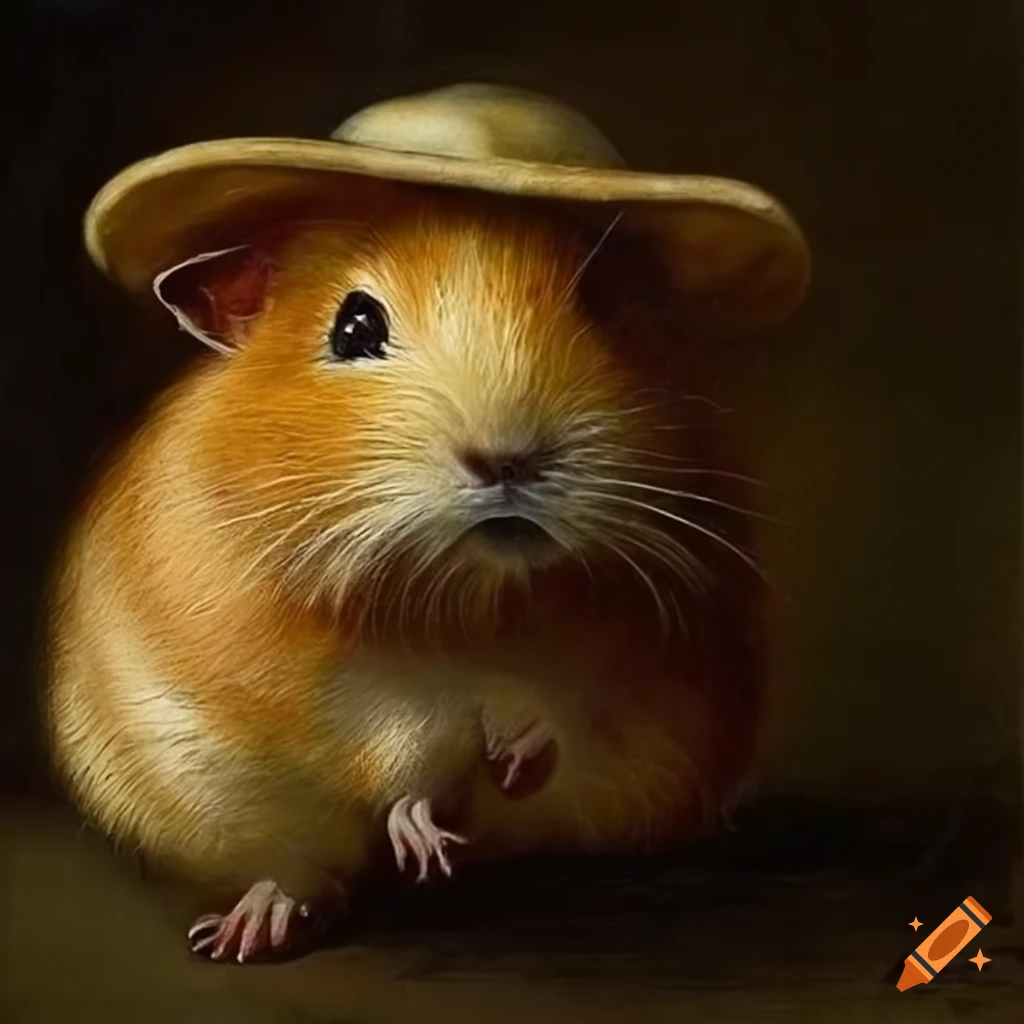 Cuddly guinea pig with colorful ribbons and flowers on Craiyon