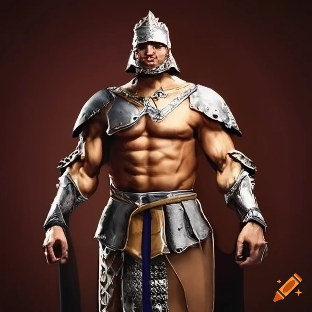 Medieval knight with muscular physique on Craiyon