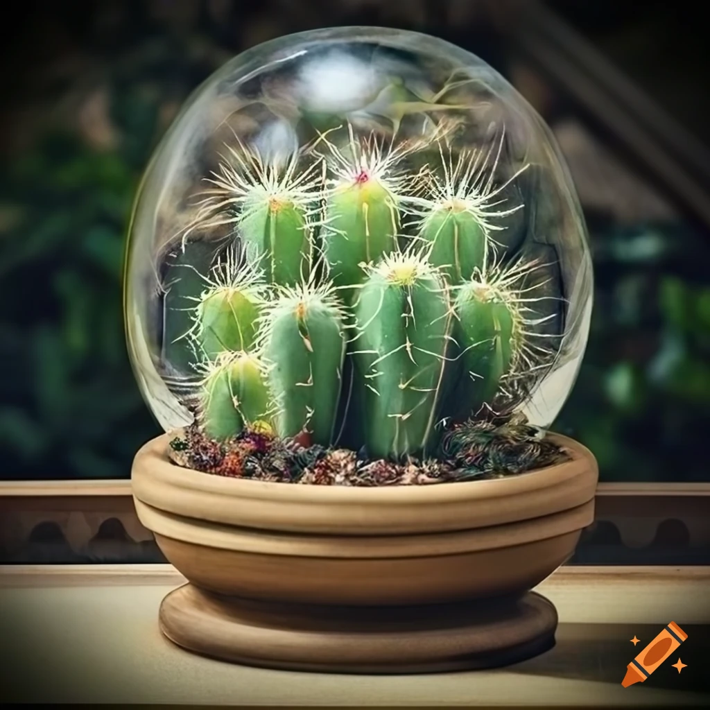 Peyote cactus on a wooden table on Craiyon