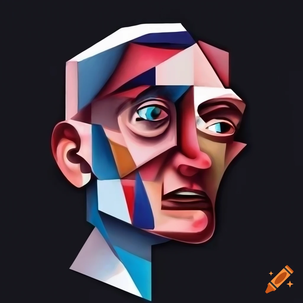 Creative cubist portrait of a man on Craiyon