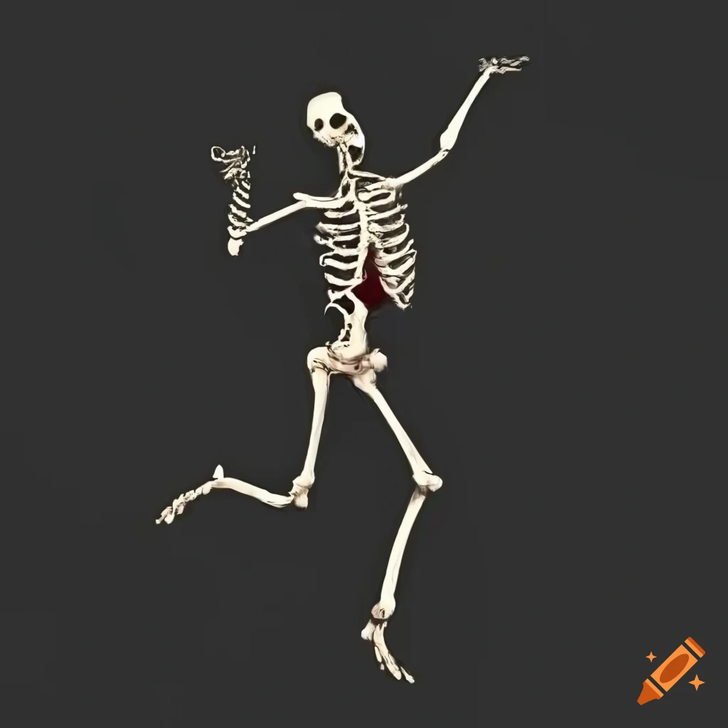 Skeleton dancing artwork on Craiyon