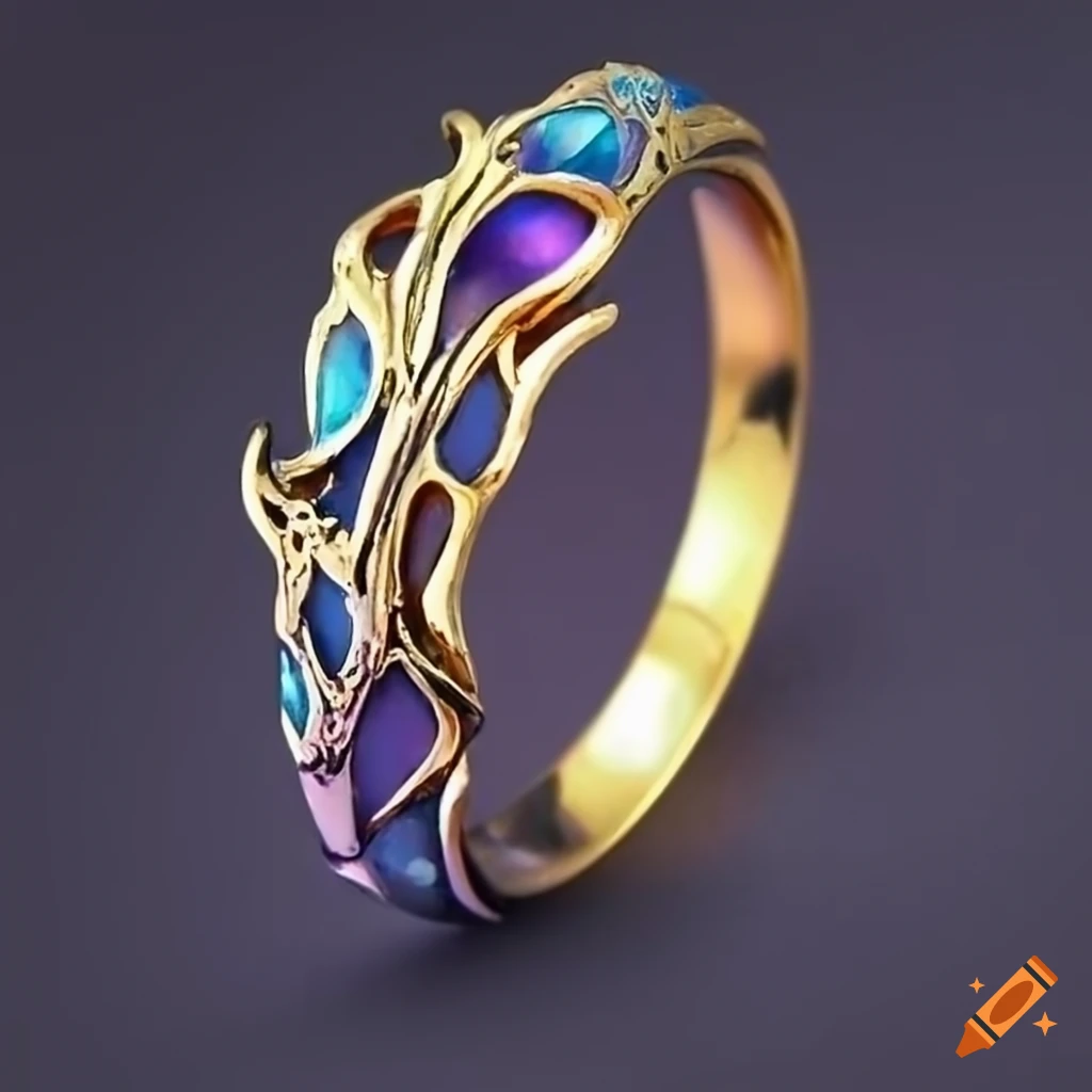 Glowing fantasy ring on Craiyon