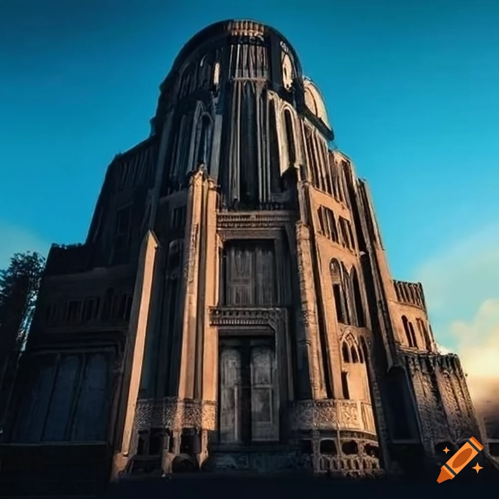 Art deco castle with intricate architectural details on Craiyon