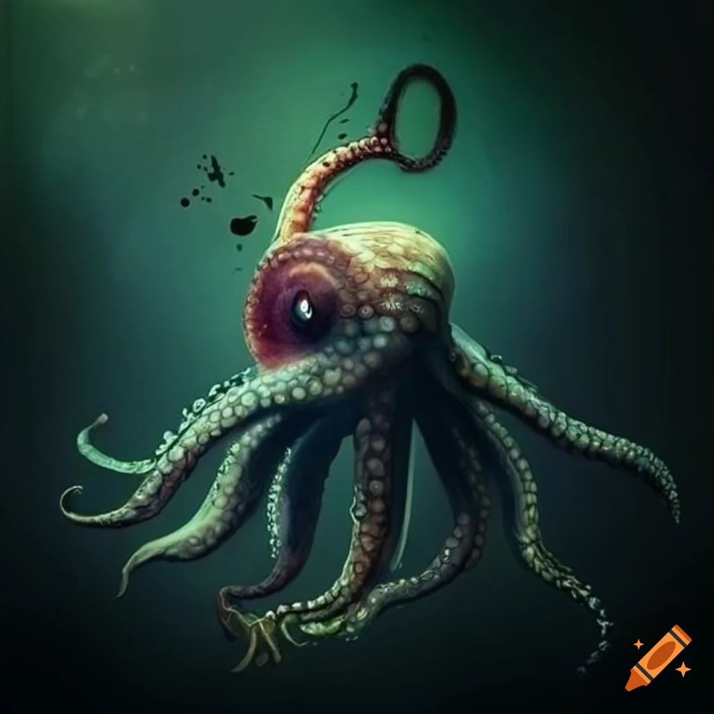 Surrealistic illustration of abyssal fish monsters on Craiyon