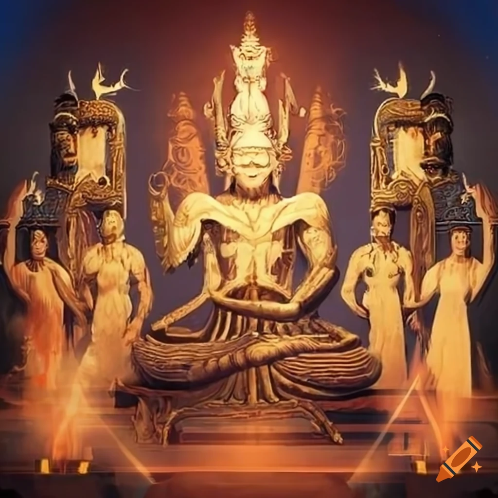 Representation of ancient gods on Craiyon