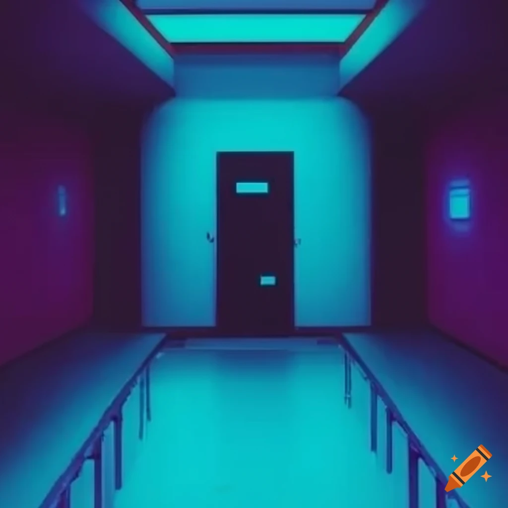 Vaporwave-inspired liminal dream world artwork